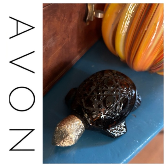 Avon | Accents | Vintage Avon Amber Glass Turtle Perfume Bottle 97s ...